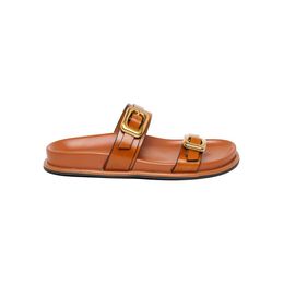 Steve Madden Leder-Pantoletten in Hellbraun - 52% | Gr&ouml;&szlig;e 37 | Damen-pantoletten