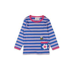 Toby tiger Longsleeve in Blau/ Creme - 55% | Gr&ouml;&szlig;e 110 | Kinder-longsleeves