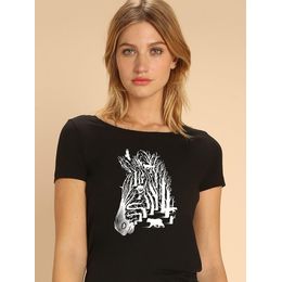 WOOOP Shirt "Zebra" in Schwarz - 45% | Gr&ouml;&szlig;e XL | Damen-tops