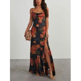 LA Angels Kleid in Schwarz/ Orange/ Rot - 75% | Gr&ouml;&szlig;e L | Damen-kleider