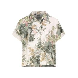 Sublevel Bluse in Creme/ Dunkelgr&uuml;n - 47% | Gr&ouml;&szlig;e L | Damen-blusen