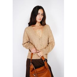ASSUILI Kaschmir-Cardigan in Hellbraun - 81% | Gr&ouml;&szlig;e 40 | Damen-pullover-cardigans