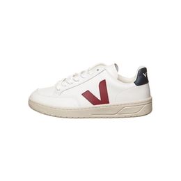 Veja Leder-Sneakers "V 12" in Wei&szlig;/ Dunkelblau/ Rot - 25% | Gr&ouml;&szlig;e 41 | Damen-sneakers