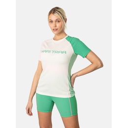KARI TRAA Trainingsshirt "Ella" in Creme/ Rosa/ Gr&uuml;n - 73% | Gr&ouml;&szlig;e S | Damen-outdoor-tops-shirts