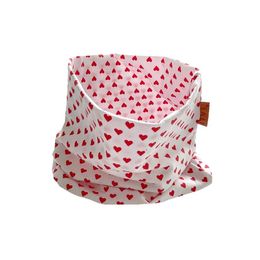 LiVi Loop-Schal "Herz rot" in Rot/ Creme - (L)50 x (B)24 cm - 36% | Kinderschals