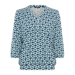 Olsen Bluse in T&uuml;rkis/ Dunkelblau/ Beige - 68% | Gr&ouml;&szlig;e 36 | Damen-blusen