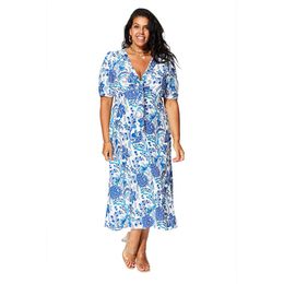 Aller Simplement Kleid in Wei&szlig;/ Blau - 54% | Gr&ouml;&szlig;e 42/44 | Damen-kleider