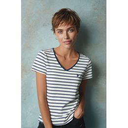 U.S. Polo Assn. Shirt in Wei&szlig;/ Dunkelblau - 19% | Gr&ouml;&szlig;e M | Damen-tops