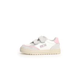 Naturino Leder-Sneakers "Ariton" in Wei&szlig;/ Grau/ Rosa - 53% | Gr&ouml;&szlig;e 34 | Kindersneakers