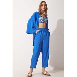 Happiness Istanbul 2tlg. Outfit in Blau - 66% | Gr&ouml;&szlig;e 38 | Damen-pullover-cardigans
