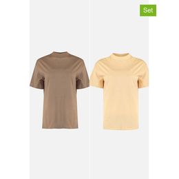 Trendyol 2er-Set: Shirts in Hellbraun/ Beige - 36% | Gr&ouml;&szlig;e M | Damen-tops