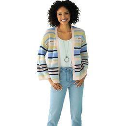 Heine Cardigan in Beige/ Blau - 75% | Gr&ouml;&szlig;e 36 | Damen-pullover-cardigans
