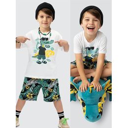 Denokids 2tlg. Outfit in Wei&szlig;/ Schwarz - 58% | Gr&ouml;&szlig;e 122 | Kinder-oberteile