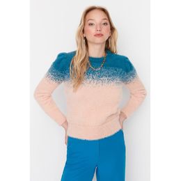 Trendyol Pullover in Beige/ Blau - 57% | Gr&ouml;&szlig;e M | Damen-pullover-cardigans