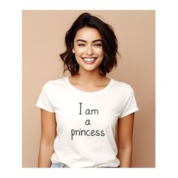 WOOOP Shirt "I am a princess" in Wei&szlig;/ Wei&szlig; - 25% | Gr&ouml;&szlig;e L | Damen-tops