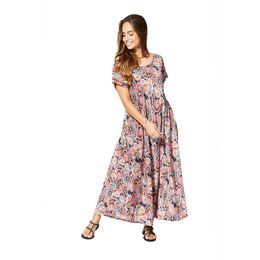 Aller Simplement Kleid in Dunkelblau/ Rot - 44% | Gr&ouml;&szlig;e 38/40 | Damen-kleider