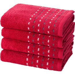 w&auml;schepur unisex Handtuch rot, Gr&ouml;&szlig;e 50x100 cm, 2 - Handt&uuml;cher