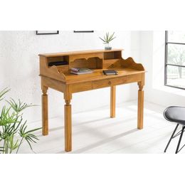 Riess Ambiente Design Sekret&auml;r HEMINGWAY L 115cm braun Mangoholz honey finish Schreibtisch Riess-Ambiente rechteckig Kolonial Natur Vintage