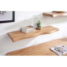 Riess Ambiente Massives Wandregal GRAND OAK 80cm natur ge&ouml;ltes Eichenholz Baumkante handmade Riess-Ambiente