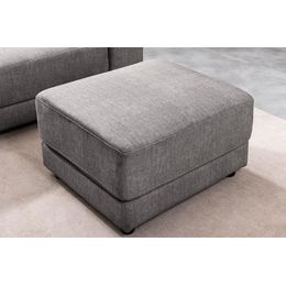 Riess Ambiente Moderner Hocker LOFT 75cm grau Vogue Velours Samt Nosagfederung Taschenfederkern Riess-Ambiente