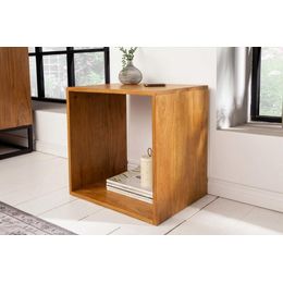Riess Ambiente Massiver Beistelltisch MAKASSAR 45cm braun Mangoholz honey finish Nachttisch Regal Riess-Ambiente rechteckig Natur Rustikal