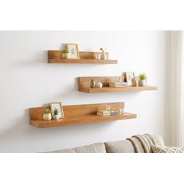 Riess Ambiente Massives Wandregal MAKASSAR 80cm braun Mangoholz honey finish handmade Riess-Ambiente rechteckig Landhaus Modern Natur Rustikal Skandinavisch