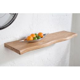 Riess Ambiente Massives Wandregal GRAND OAK 115cm natur ge&ouml;ltes Eichenholz Baumkante handmade Riess-Ambiente