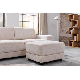 Riess Ambiente Moderner Hocker LOFT 75cm champagner beige Chenille Nosagfederung Taschenfederkern Riess-Ambiente Wohnzimmer