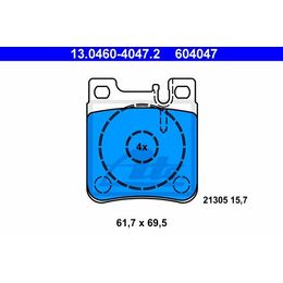 ATE Bremsensatz, Scheibenbremse Bremsen-Set VA + HA SIZW2NBHE3 Hinterachse bel&uuml;ftet 300mm 22mm f&uuml;r Mercedes MAYBACH Chrysler