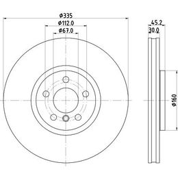 Hella Bremsscheibe 8dd355133111 335mm 30mm f&uuml;r MINI BMW
