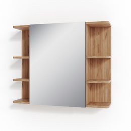 VICCO Badspiegelschrank, Honigeiche, Holzwerkstoff, 8 F&auml;cher, Rechteckig, 79.6x64x21.2 cm, Badezimmer, Badezimmerspiegel, Spiegelschr&auml;nke