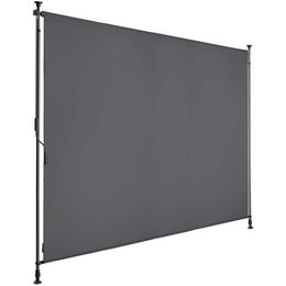 TecTake Klemmmarkise, Dunkelgrau, Kunststoff, 208x310 cm, CE, Sonnen- & Sichtschutz, Sichtschutz Garten, Balkon Sichtschutze