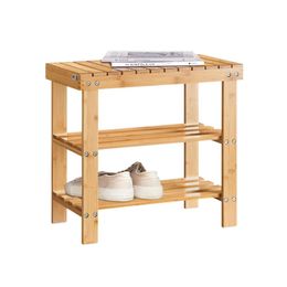 sobuy Schuhregal, Natur, Holz, 50x45x29 cm, Garderobe, Schuhaufbewahrung, Schuhregale