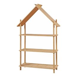 [en.casa] Kinderregal, Natur, Naturmaterialien, 3 F&auml;cher, 90x137x30 cm, Kinder- & Jugendzimmer, Kinderm&ouml;bel, Kinderregale