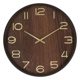 Atmosphera Createur d&acute;interieur Wanduhr, Braun, Holzwerkstoff, 38x5x38 cm, Dekoration, Uhren, Wanduhren