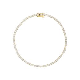 Tennisarmband Jobo "Amband mit 84 Zirkonia", gold (vergoldet, wei&szlig;), Armb&auml;nder, Damen, 19cm, Silber 925 (Sterlingsilber), Tennisarmband, 925 Silber rhodiniert oder vergoldet 16 cm