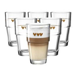 Glas Leonardo "Becher Solo 410 ml 6er Set transparent", bunt (transparent), 6 tlg., Glas, Trinkgef&auml;&szlig;e, GlaeserSet Trinkglas