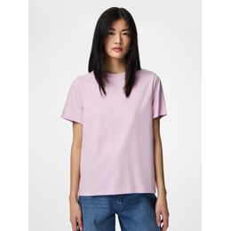 Rundhalsshirt Pieces "PCRIA SS SOLID TEE NOOS BC", Damen, Gr. XS, winsome orchid, Single Jersey, Obermaterial: 100% Baumwolle, unifarben, regular fit normal, Rundhals, Shirts Rundhalsshirt