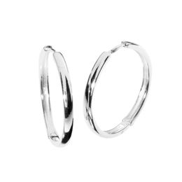 Klappcreolen OSTSEE-SCHMUCK "- Babsi 24.28 - Silber 925/000 -" Gr. 28, silber (silber 925, silberfarben, wei&szlig;), Ohrringe, Damen, 28, Klappcreolen