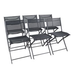 Gartenstuhl Vcm "6-tlg. Gartenstuhl Balkonstuhl Klappstuhl Sumila", schwarz, B:45cm T:46cm, Obermaterial: 80% Textilmaterial TEXMAT. 20% Metall MT., St&uuml;hle, Gartenstuhl