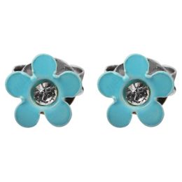Adelia&acute;s Paar Ohrh&auml;nger ADELIA&acute;S "Ohrringe &ndash; Ohrstecker aus 925 Silber mit Strass Steinchen", M&auml;dchen, Gr. M&auml;dchen, Silber 925 (Sterlingsilber), blau (silber), Ohrringe, Ideal zum Verschenken &ndash; schlicht und stilvoll