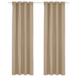 Vorhang OTTO HOME "Raja" Gr. 4, hellbraun, B:140cm H:245cm, Polyester, Recyceltes Material, Gardinen, einfarbig, Einfache Montage, Pflegeleicht, &Ouml;sen, 2 er Pack, uni