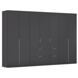 Dreht&uuml;renschrank OTTO HOME "Kleiderschrank Schrank Garderobe AGORDO mit Dekor- oder Hochglanzfront", grau (graumetallic), Schr&auml;nke, B/H/T: 315cm x 210cm x 54cm, Griffe Alufarben, Holzwerkstoff, Dreht&uuml;renschrank, mit Au&szlig;enschubk&auml;sten, Serie in 7 Breiten und 2 H&ouml;hen MADE IN GERMANY, B:315cm H:210cm T:54cm