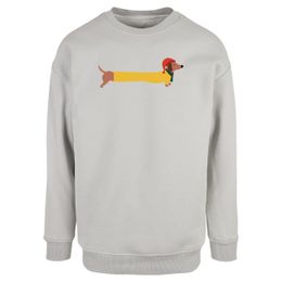Rundhalspullover Merchcode "Merchcode Christmas Dog Crewneck", Herren, Gr. M, lightasphalt, 65% Baumwolle, 35% Polyester, mehrfarbig, oversize, ohne Ausschnitt, Pullover Rundhalspullover