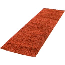 Hochflor-L&auml;ufer Ayyildiz Teppiche "Life Shaggy 1500" Gr. 12, orange (terra), B:80cm H:30mm L:250cm, Kunstfaser, Teppiche, Langflor, uni, gro&szlig;e Farbauswahl, robust, auch in rund