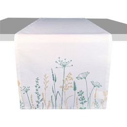 Tischl&auml;ufer OTTO HOME "N&eacute;rac" Gr. 1, gr&uuml;n, B:140cm L:40cm, Polyester, Tischdecken, 140x40, 1 St&uuml;ck, L&auml;ufer, Deko, Esszimmer, Wohnzimmer