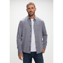 Langarmhemd Street One MEN, Herren, Gr. L (42), US-Gr&ouml;&szlig;en, thunder grau melange, Web, 100% Baumwolle, gepunktet, normal normal, V-Ausschnitt, breiter Bund, Hemden, mit grafischem Muster