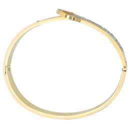Adelia&acute;s Armreif ADELIA&acute;S "Armband &ndash; Armreif aus Edelstahl mit Strass Steinchen &Oslash; 6,0 cm cm", gold, Armb&auml;nder, Damen, 6cm, Edelstahl, Armreif, Ideal als Geschenk f&uuml;r besondere Anl&auml;sse