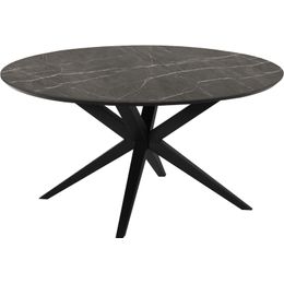 Esstisch OMG DESIGN "Wellington", pedra, schwarz, pedra, B:140cm H:77cm T:140cm, Tische, Esstisch, Hochwertige Melamin-Tischplatte mit Metallgestell