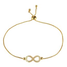Adelia&acute;s Armband ADELIA&acute;S "Armband &ndash; Unendlichkeitszeichen aus Edelstahl mit Perle 24 cm", gold, Armb&auml;nder, Damen, 24cm, Edelstahl, Armband, Perfekt zum Verschenken an besondere Menschen